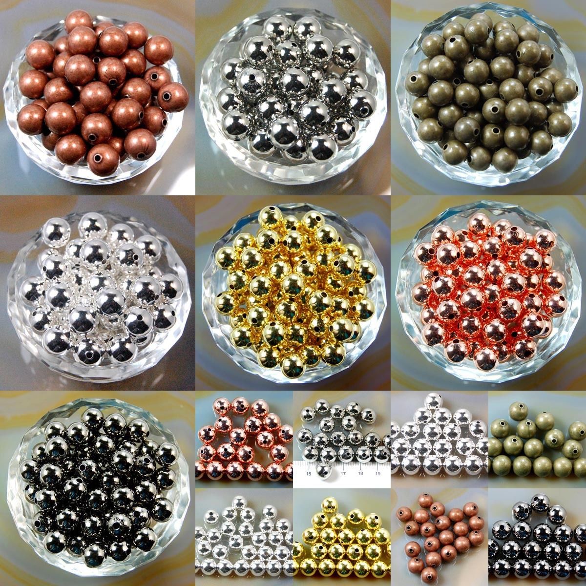 Smooth Round Solid Metal Copper Connector Spacer Charm Beads – AD Beads